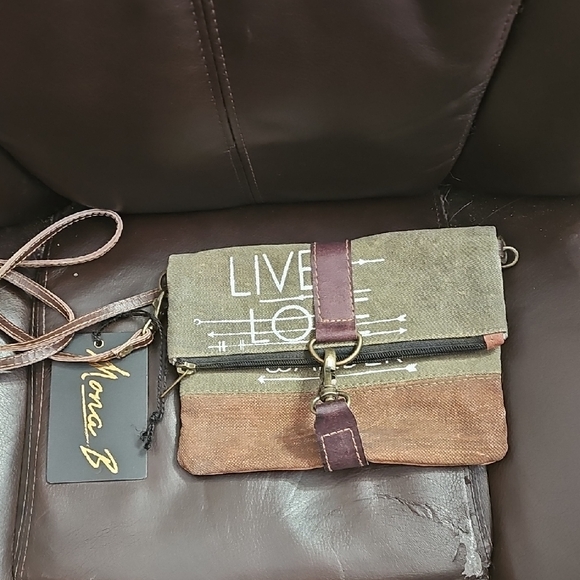 Mona B | Bags | Mona B Olive And Brown Messenger Bag | Poshmark